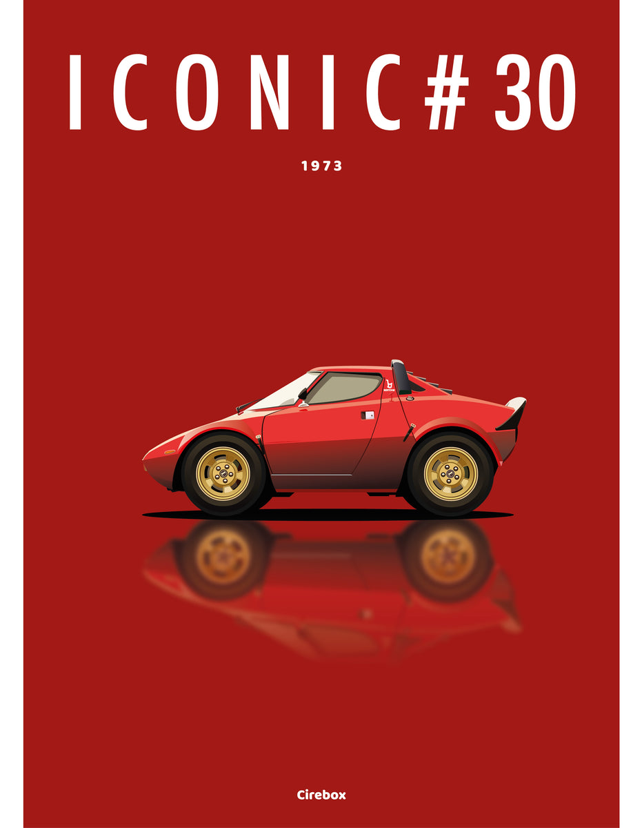 Affiche ICONIC LANCIA STRATOS – ICONIC CAR TOONS by Cirebox
