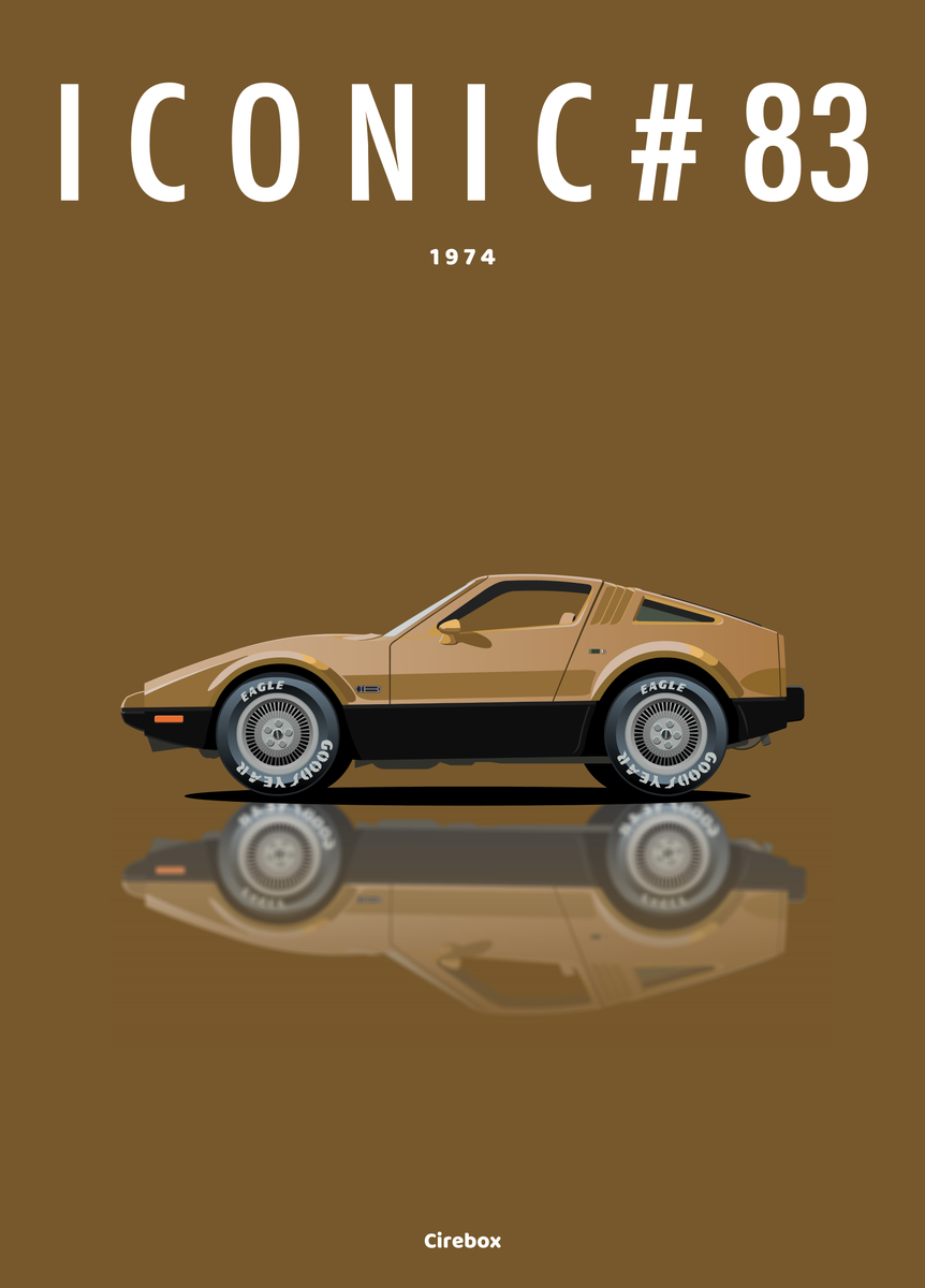 Affiche ICONIC BRICKLIN SV-1 – ICONIC CAR TOONS by Cirebox