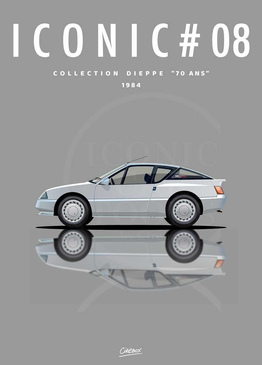 Affiche ICONIC RENAULT ALPINE GTA V6 Turbo 1984 – ICONIC CAR TOONS by ...