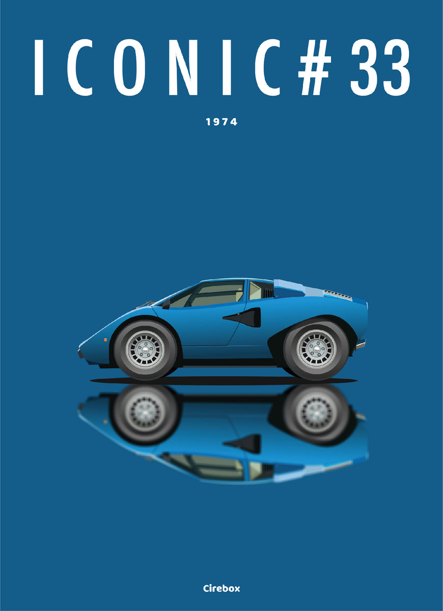 Affiche ICONIC LAMBORGHINI COUNTACH – ICONIC CAR TOONS by Cirebox
