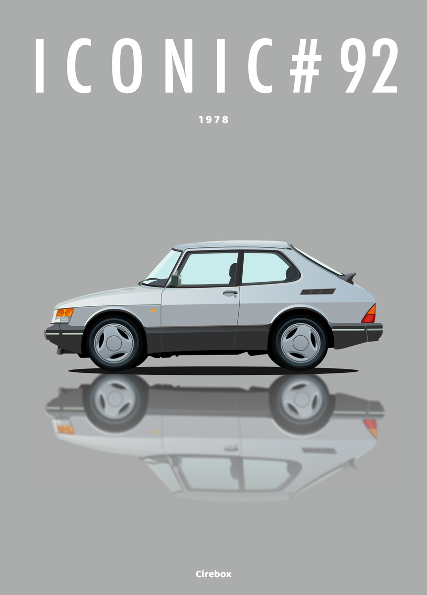 Affiche ICONIC SAAB 900 la voiture favorite de James Bond – ICONIC CAR ...