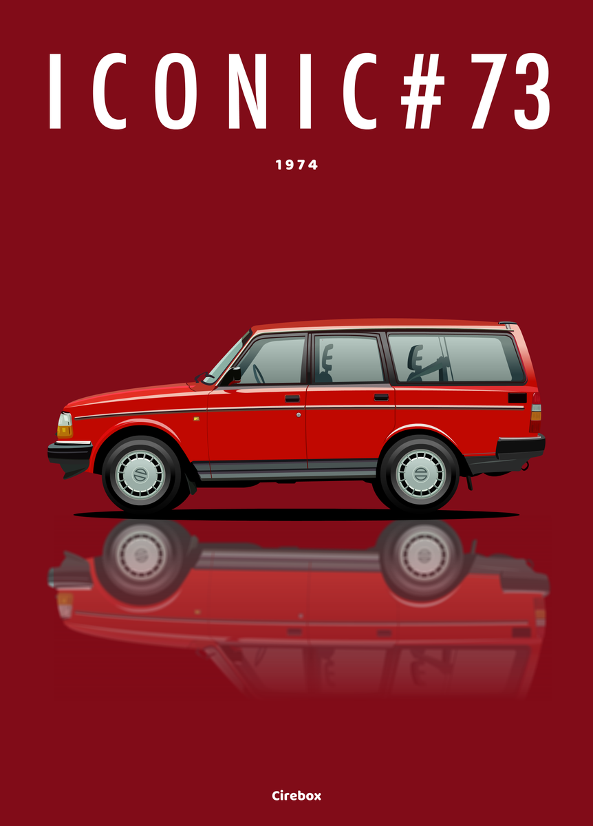 Affiche ICONIC VOLVO 240 – ICONIC CAR TOONS by Cirebox