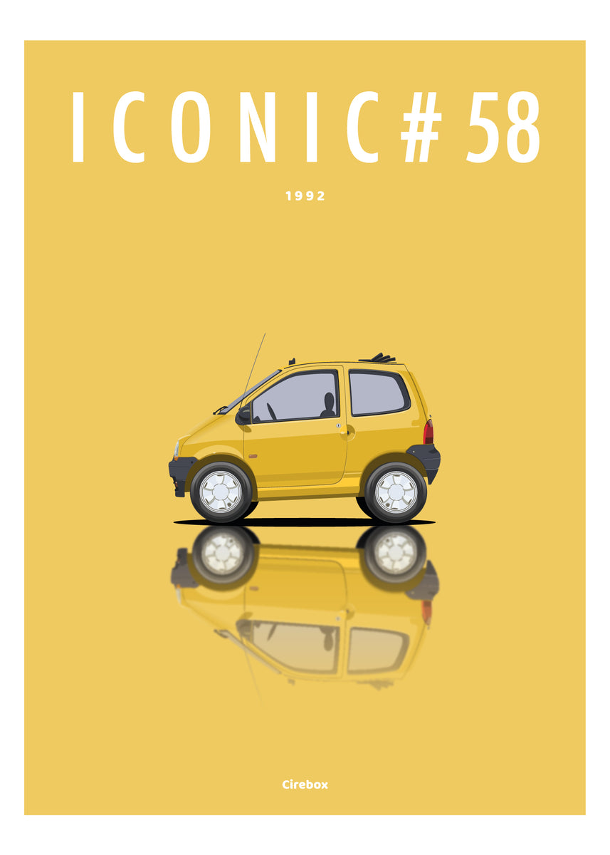 Affiche ICONIC voiture RENAULT TWINGO – ICONIC CAR TOONS by Cirebox